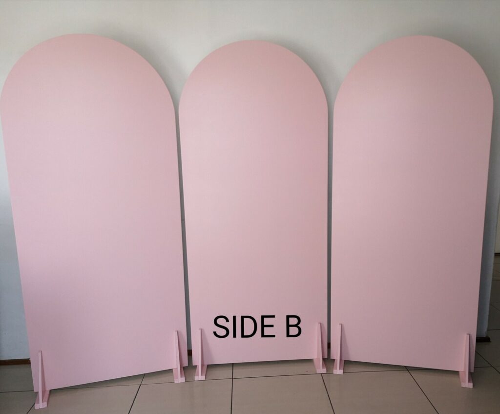 3 Piece White and Pink Arch Backdrops Set – Backdrop Shop