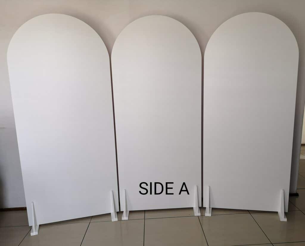 3 Piece White and Pink Arch Backdrops Set – Backdrop Shop