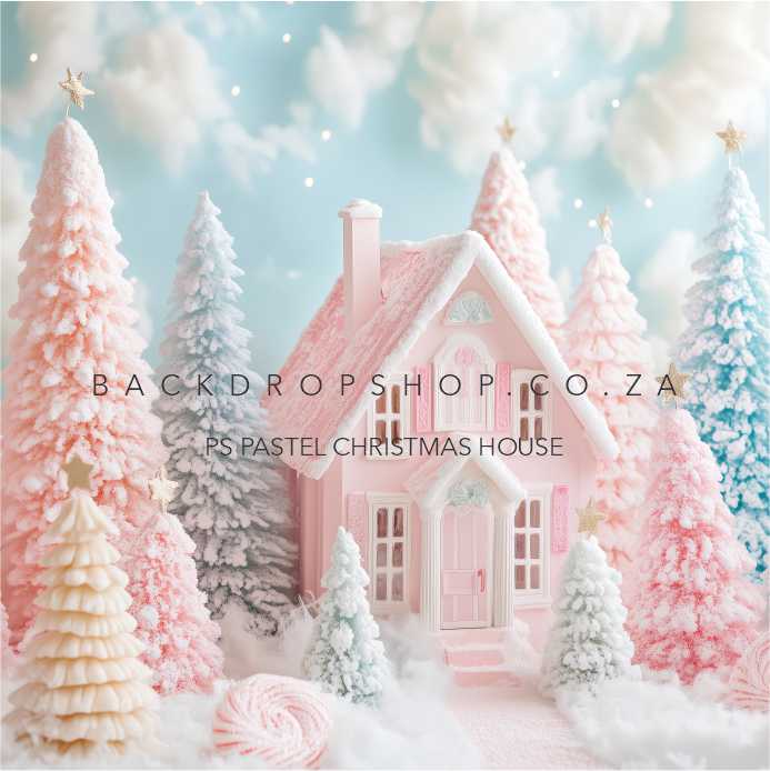 PS Pastel Christmas House – Backdrop Shop