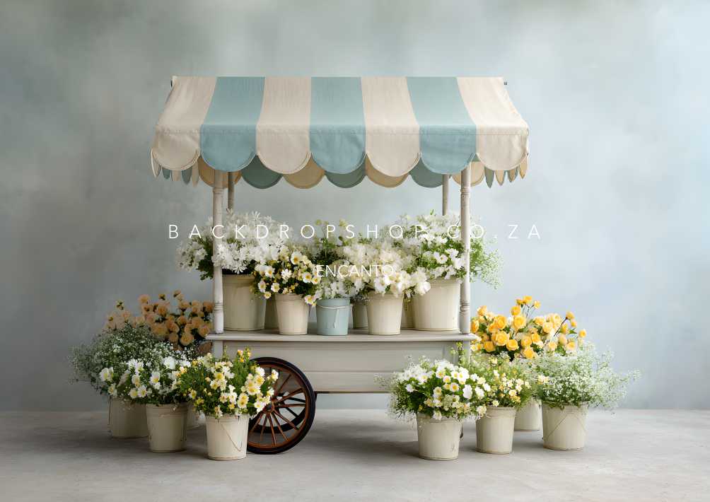 Encanto 424 – Blue flower cart – Backdrop Shop